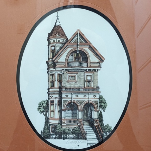 Art | Vintage Debbie Patrick San Francisco House Matted Print Signed ...